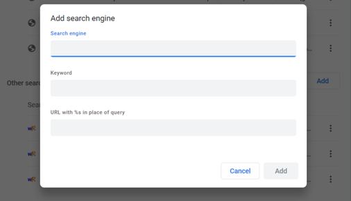 Chrome search shortcuts